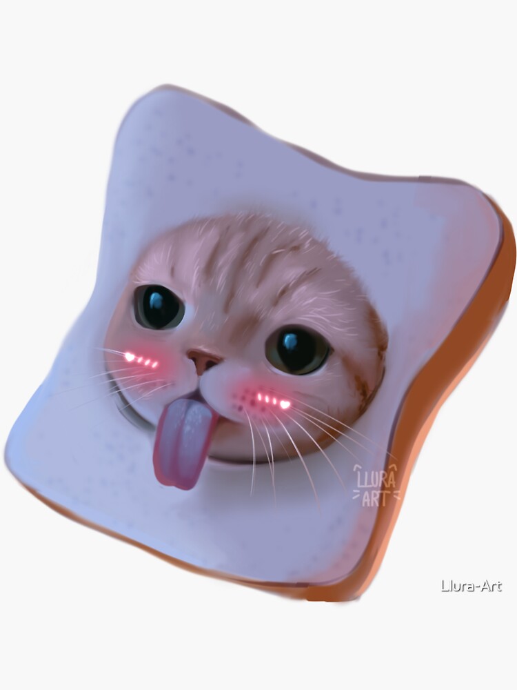 "Bread Kitty" Sticker by Llura-Art | Redbubble