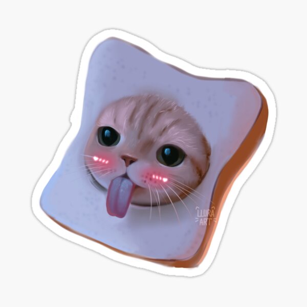 "Bread Kitty" Sticker by Llura-Art | Redbubble