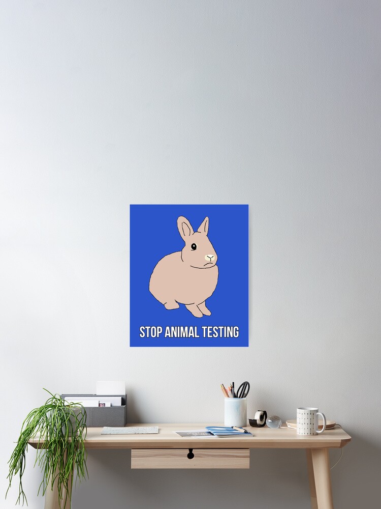 "Stop Animal Testing Rabbit Cartoon" Poster for Sale by KJCasey1982 ...