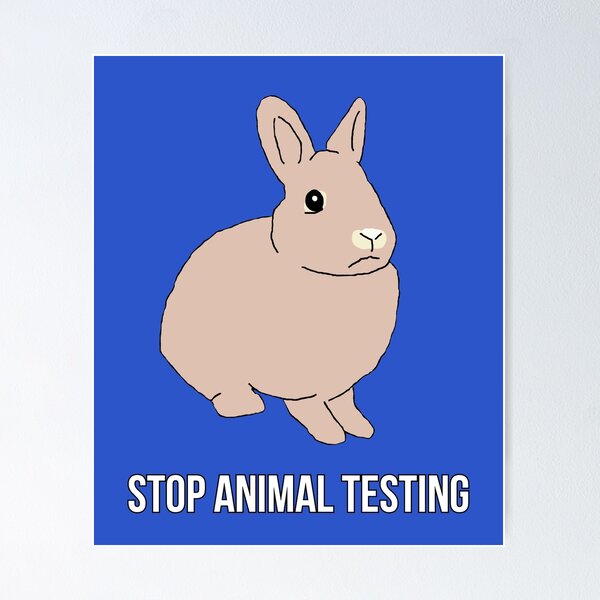 "Stop Animal Testing Rabbit Cartoon" Poster for Sale by KJCasey1982 ...