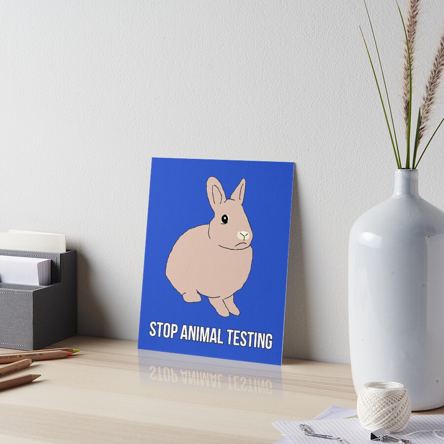 "Stop Animal Testing Rabbit Cartoon" Art Board Print by KJCasey1982 ...