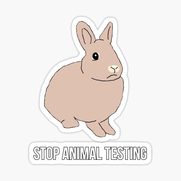 "Stop Animal Testing Rabbit Cartoon" Sticker for Sale by KJCasey1982 ...
