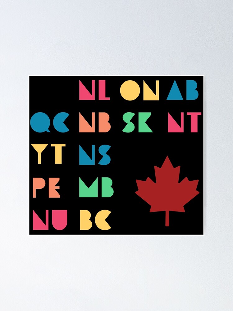 "Vintage Canada Provinces and Territories with Maple" Poster for Sale ...