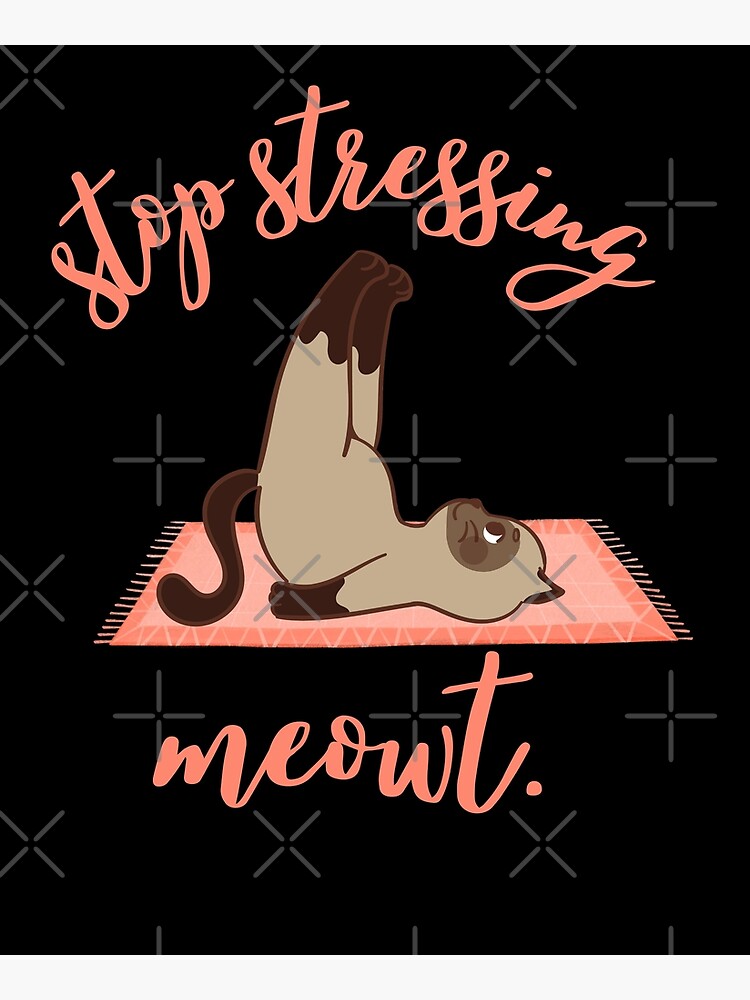 "Stop stressing meowt - funny cat meme meow design" Poster for Sale by ...