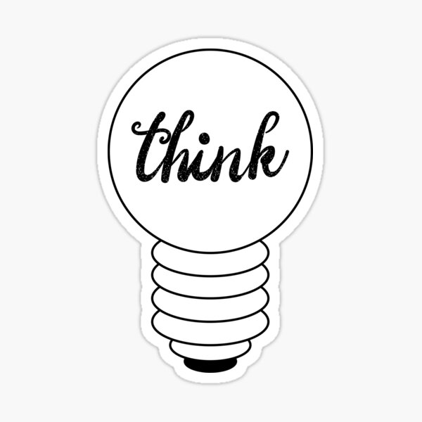 "think" Sticker by mutaz-cpod | Redbubble