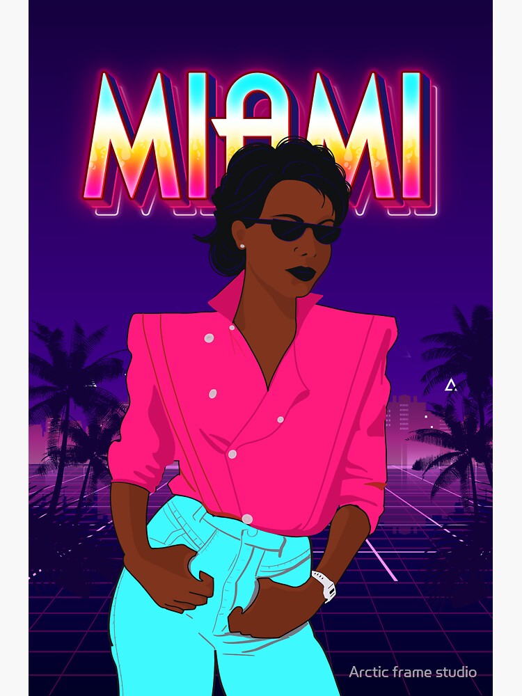 "80s Miami style" Sticker for Sale by Caravanstudio | Redbubble