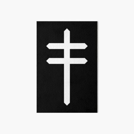 "Double Barred Cross - White" Art Board Print by joshcartoonguy | Redbubble