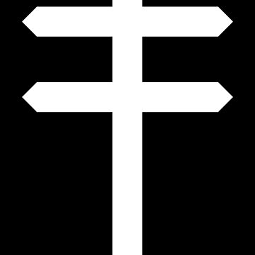 "Double Barred Cross - White" Sticker for Sale by joshcartoonguy ...