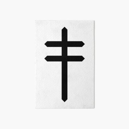 Lámina rígida «Cruz de doble barra - Negro» de joshcartoonguy | Redbubble