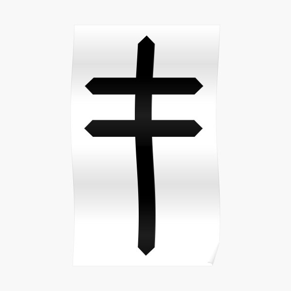 "Double Barred Cross - Black" Poster for Sale by joshcartoonguy | Redbubble