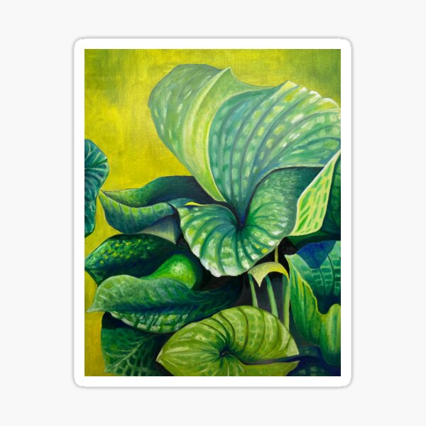 "Hostas Part 1" Sticker for Sale by Dlutzarts | Redbubble
