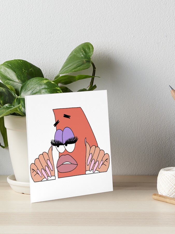"Patrick Star Meme Lashes & Nails" Art Board Print for Sale by ...