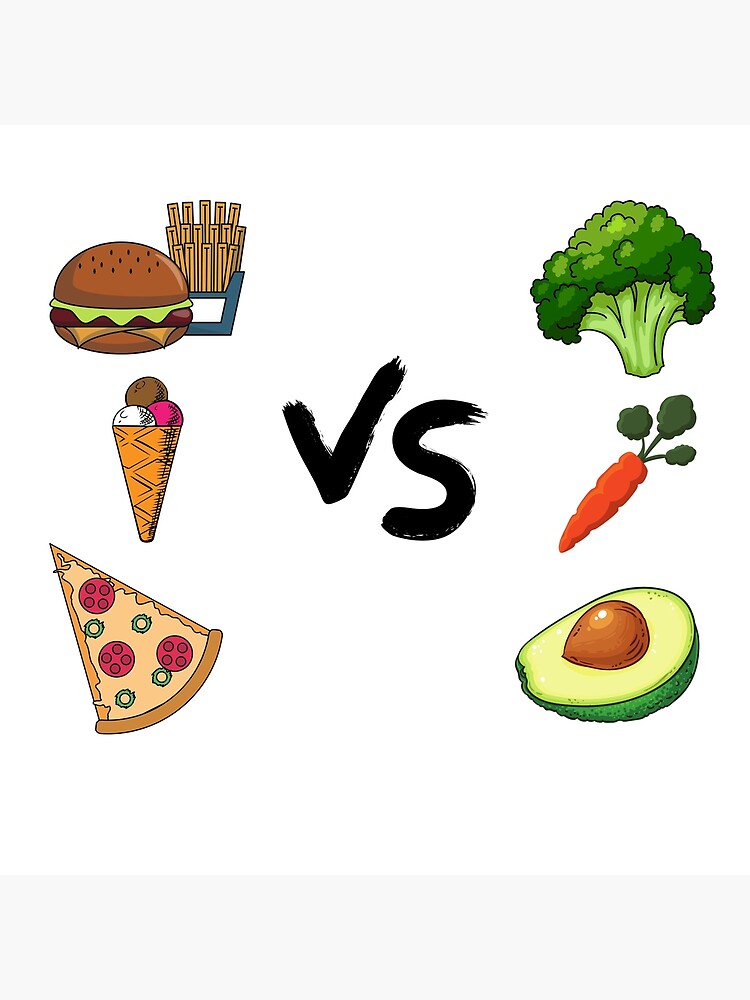  fast Food Vs Vegetables Poster By Fatma65 Redbubble