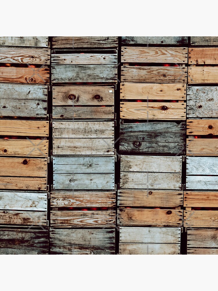 "Wooden Crates" Sticker for Sale by Megan Scarrow | Redbubble