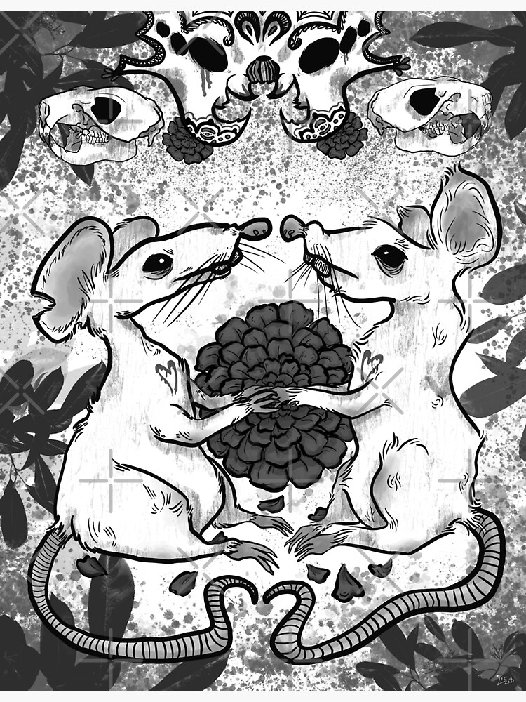 "Rats in Love" Sticker for Sale by kils-treehouse | Redbubble