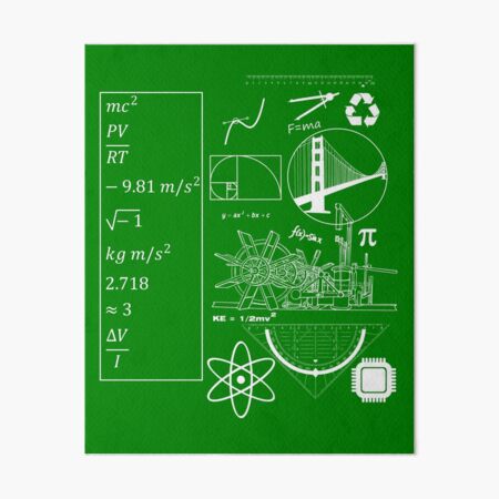 "Engineer Chalkboard Word Formula" Art Board Print by GuruGooseDesign ...