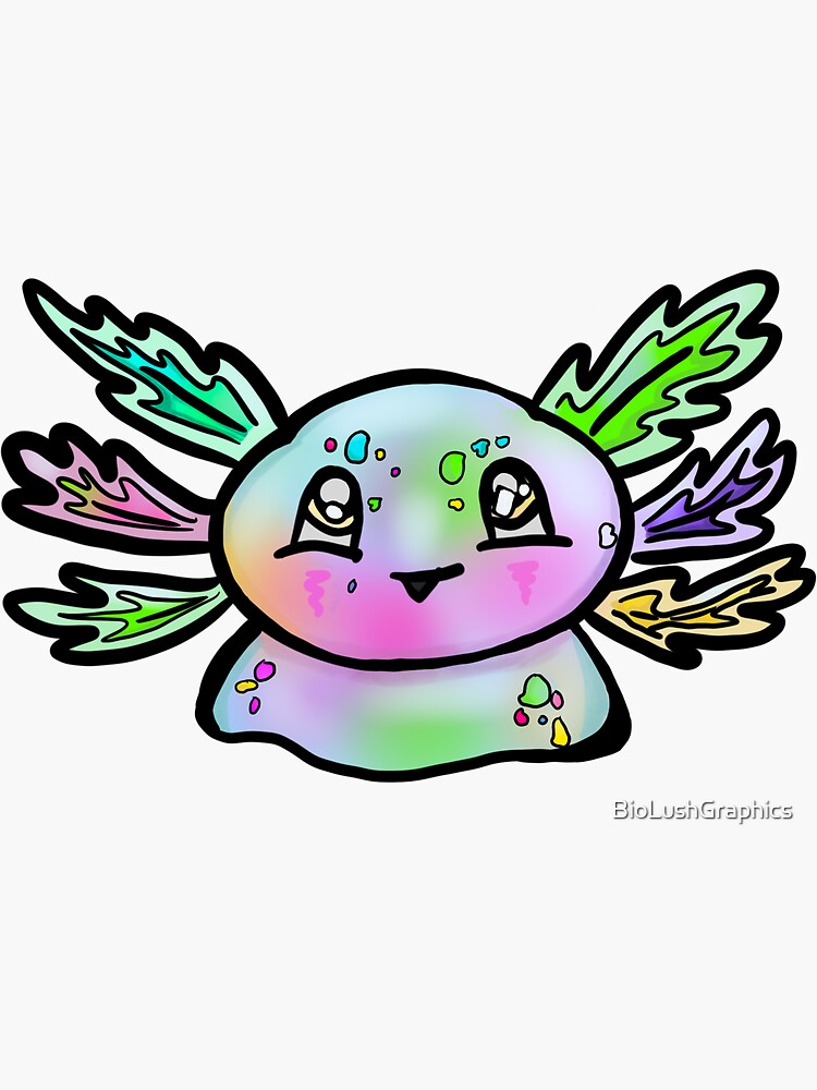 "Cute Rainbow Axolotl " Sticker for Sale by BioLushGraphics | Redbubble