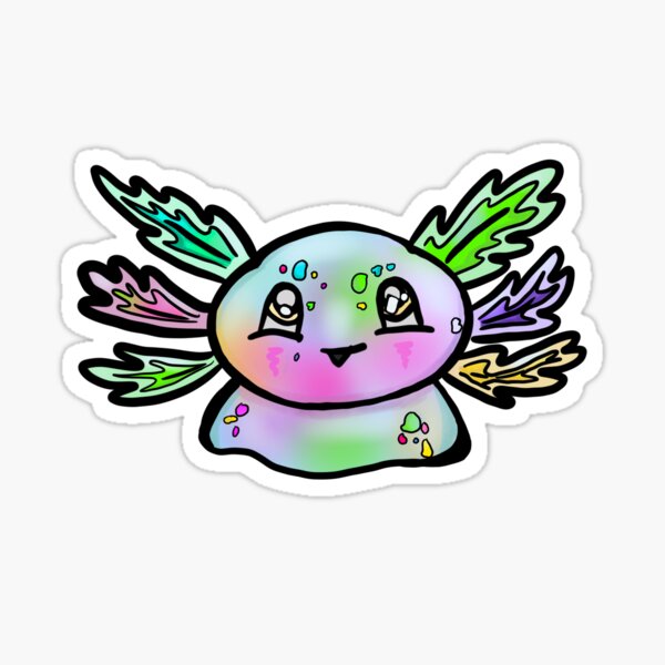 "Cute Rainbow Axolotl " Sticker for Sale by BioLushGraphics | Redbubble