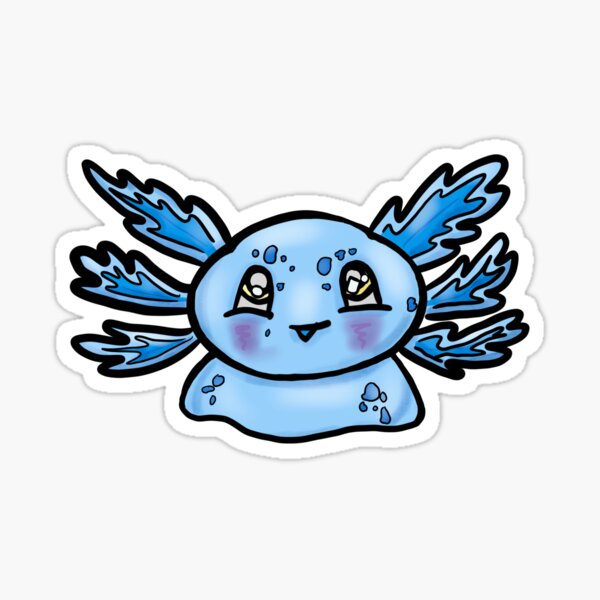 "Light Blue Axolotl " Sticker by BioLushGraphics | Redbubble