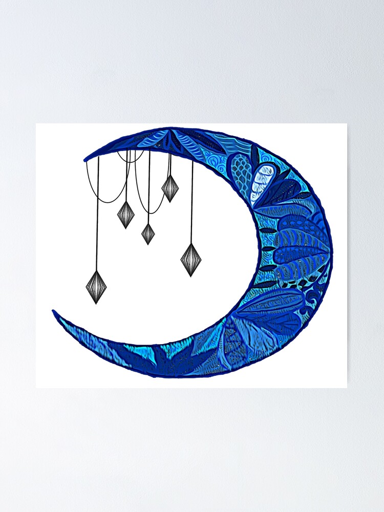 "Blue Moon Drawing" Poster by natnat7w | Redbubble