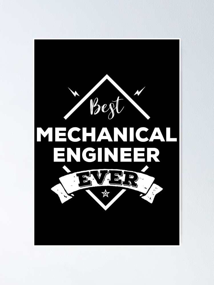 "Mechanical Engineer Black And White" Poster for Sale by CeciLop | Redbubble
