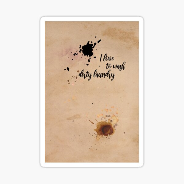 "Washing dirty laundry - fun" Sticker for Sale by MadandMean | Redbubble
