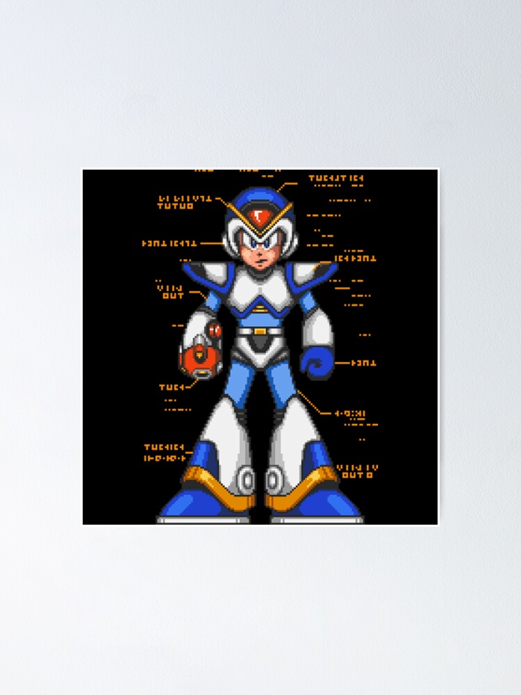 "Mega Man X Full Armor Shirt" Poster by Cloudee99 | Redbubble