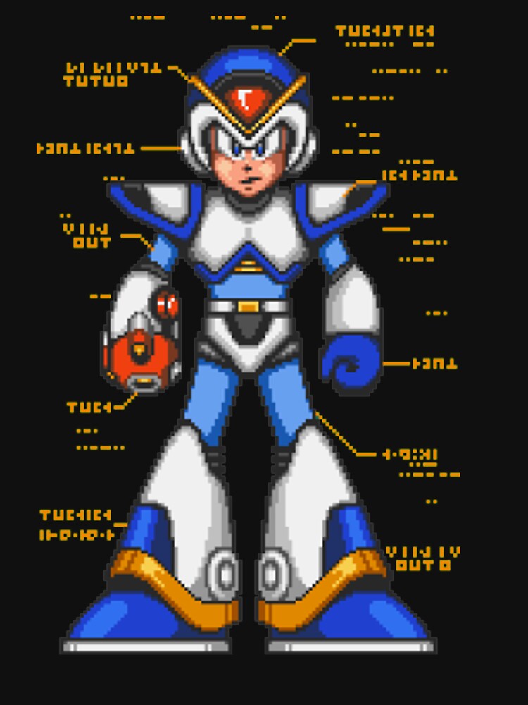 "Mega Man X Full Armor Shirt" Essential T-Shirt for Sale by Cloudee99 ...