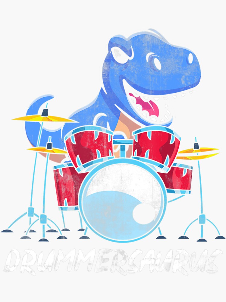 "Drummer Boys T Rex Percussion Drummersaurus Drums" Sticker for Sale by ...