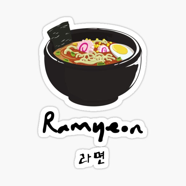 "RAMYEON" Sticker for Sale by blacksugarkw | Redbubble