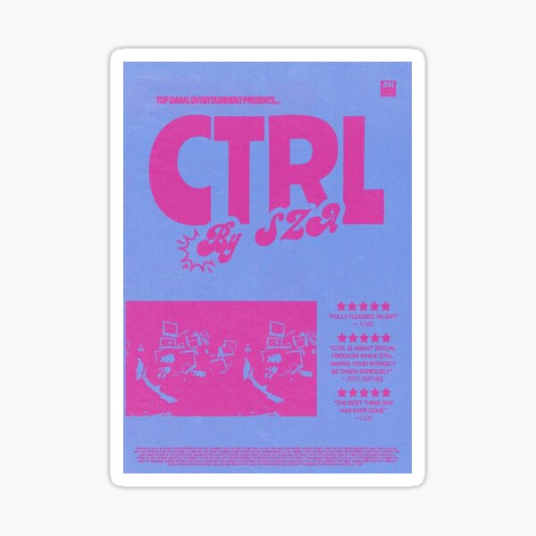 "/Album Print - Ctrl by SZA! (PinkBlue) Poster poster" Sticker for Sale ...