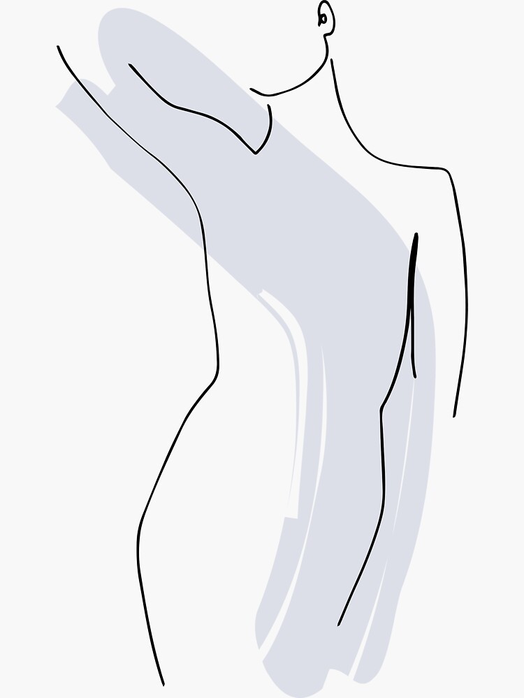 "Minimalist Lady Line Art 18" Sticker by AlohaArtsy | Redbubble