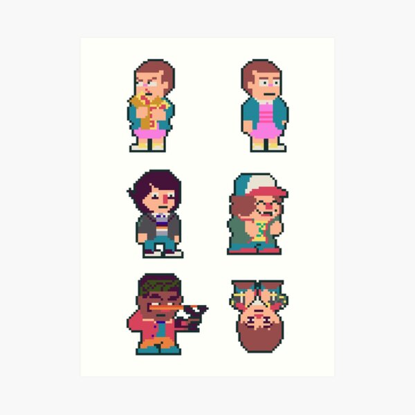 "Adorable Stranger Things Pixel Sticker Set!" Art Print for Sale by ...