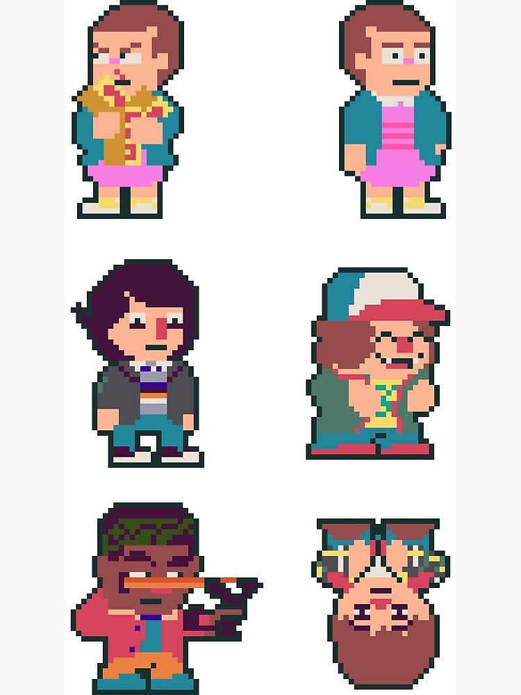 "Adorable Stranger Things Pixel Sticker Set!" Art Print by gasm | Redbubble