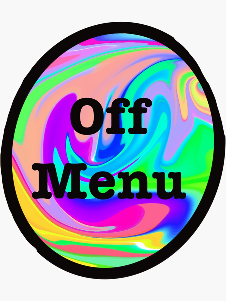 "off menu redbubble poster" Sticker for Sale by chris-gicky | Redbubble