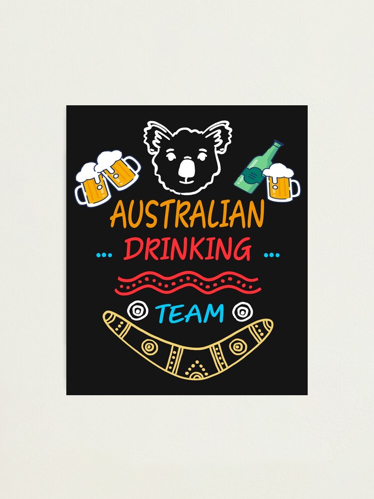 Lámina fotográfica «Australian Drinking Beer Team, Funny Australia ...