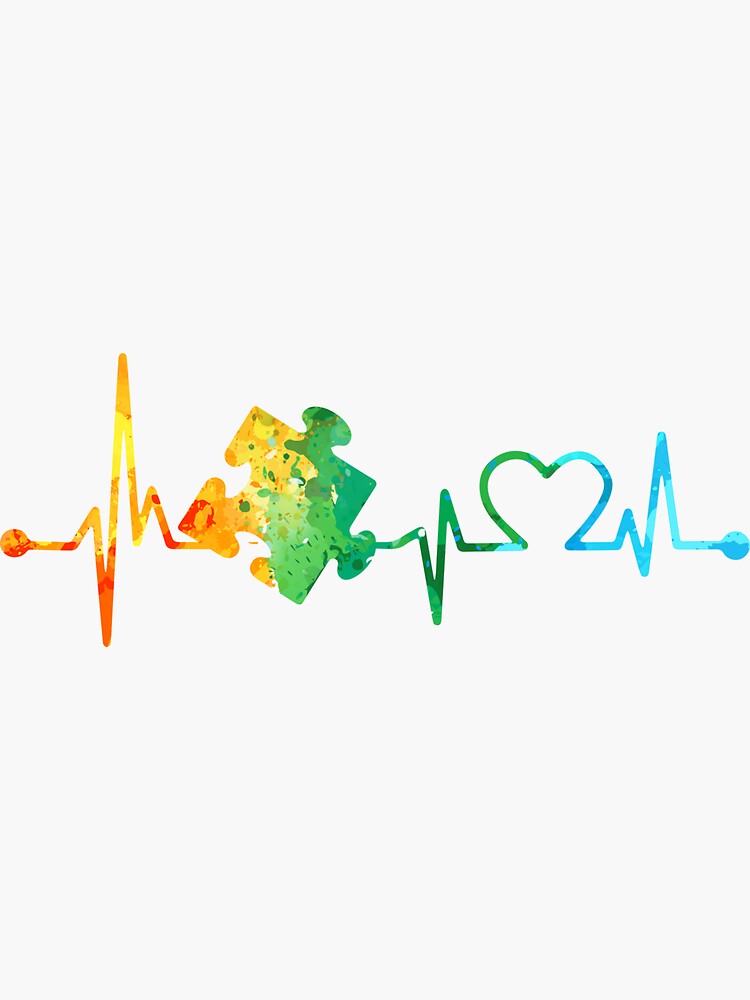 "AUTISM HEARTBEAT WATERCOLOR, AUTISM WATERCOLOR, AUTISM HEARTBEAT ...