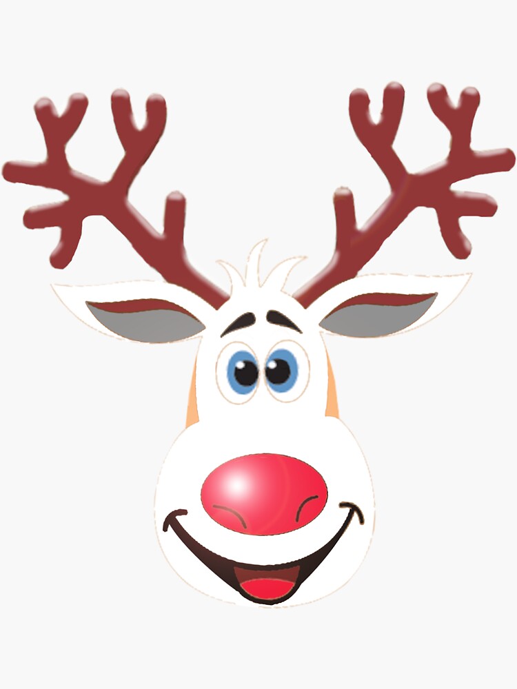"Happy Rudolph - The Red Nosed Reindeer" Sticker by Presumably | Redbubble