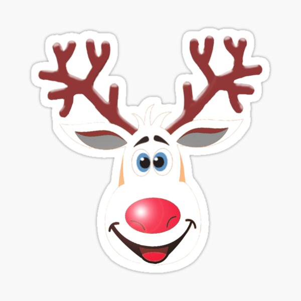 "Happy Rudolph - The Red Nosed Reindeer" Sticker by Presumably | Redbubble