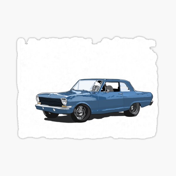 "Blue Car" Sticker for Sale by curtskartoons | Redbubble