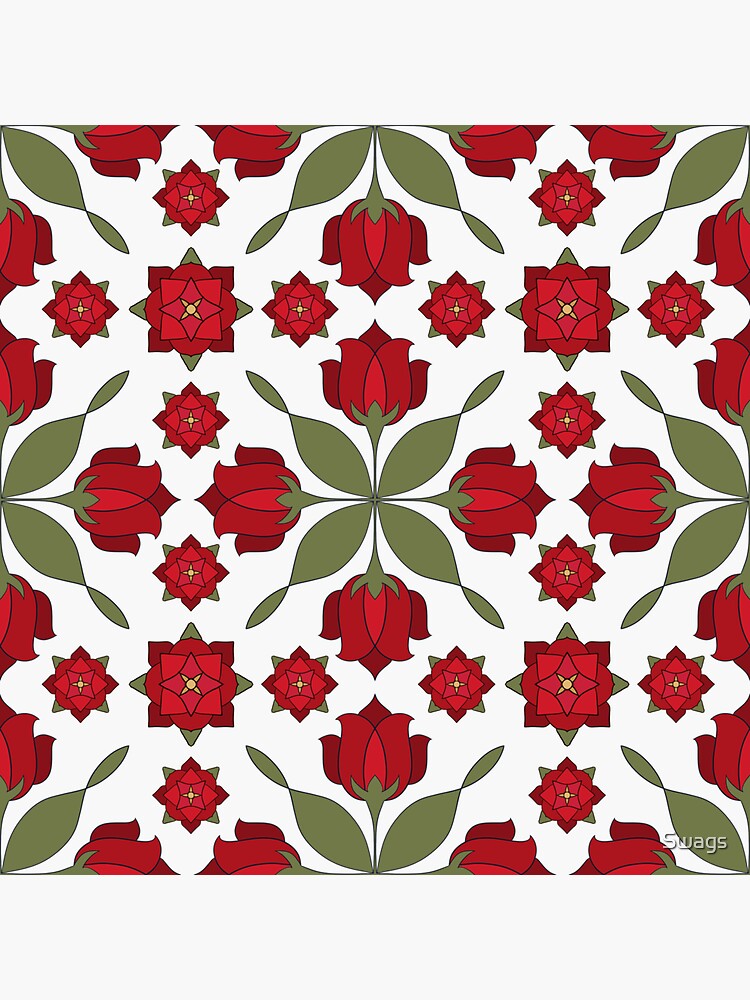 "Rosettes - red" Sticker for Sale by Swags | Redbubble
