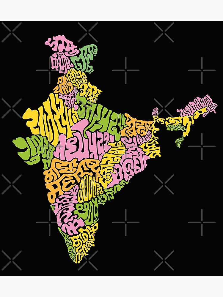 "India map with all Indian states names lettering. Bharat map ...