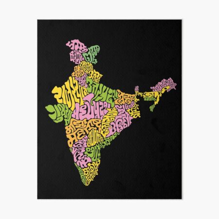 "India map with all Indian states names lettering. Bharat map ...