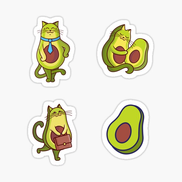 "Avocats Stickers Pack Avocado Cats" Sticker for Sale by camofyme ...