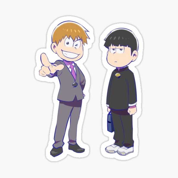 Pegatina «Mob y Reigen» de Cursed-Teemo | Redbubble