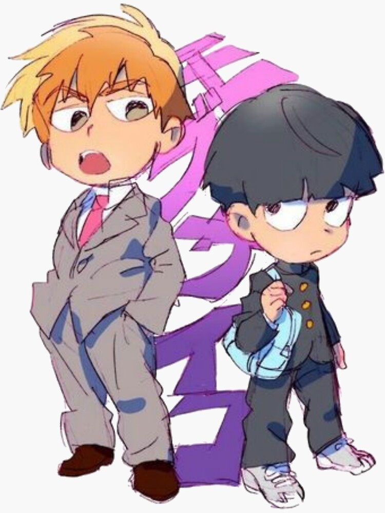 Sticker « Mob et Reigen Jojo style », par Cursed-Teemo | Redbubble
