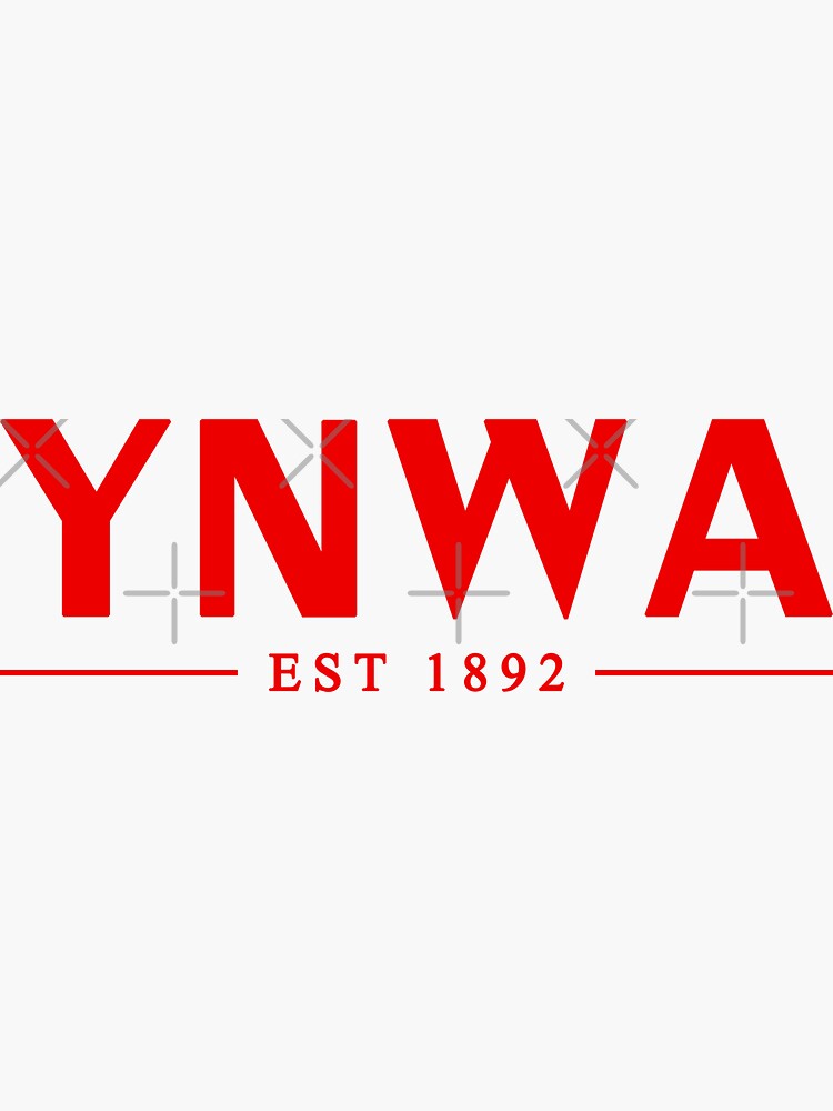 "YNWA" Sticker for Sale by MrHappyman00 | Redbubble