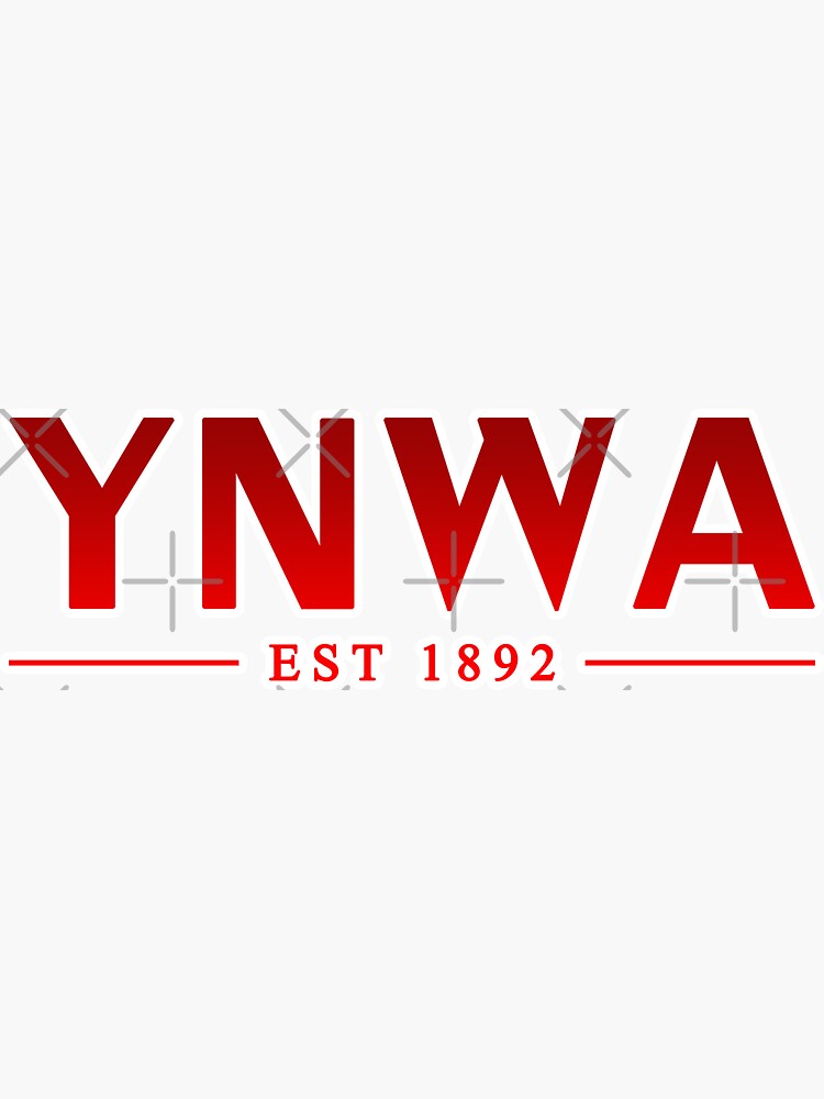 "YNWA" Sticker for Sale by MrHappyman00 | Redbubble