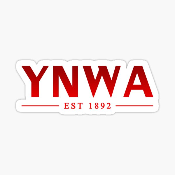 "YNWA" Sticker for Sale by MrHappyman00 | Redbubble