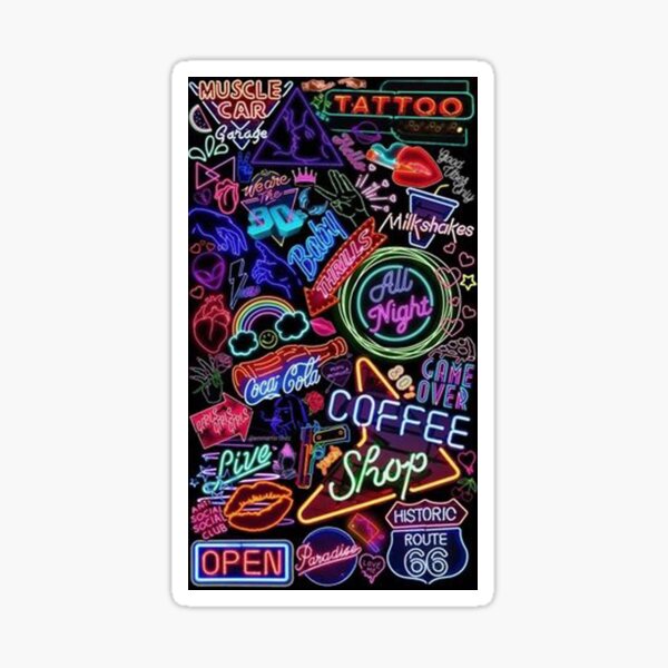 "neon aesthetic " Sticker for Sale by DonaldTillman | Redbubble
